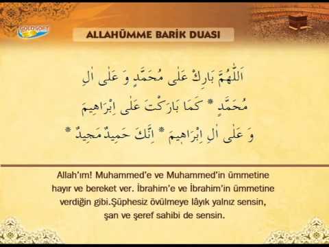 Allahümme Barik Duası - Namaz Duaları - hacialibayram.com Sevgi yolu
